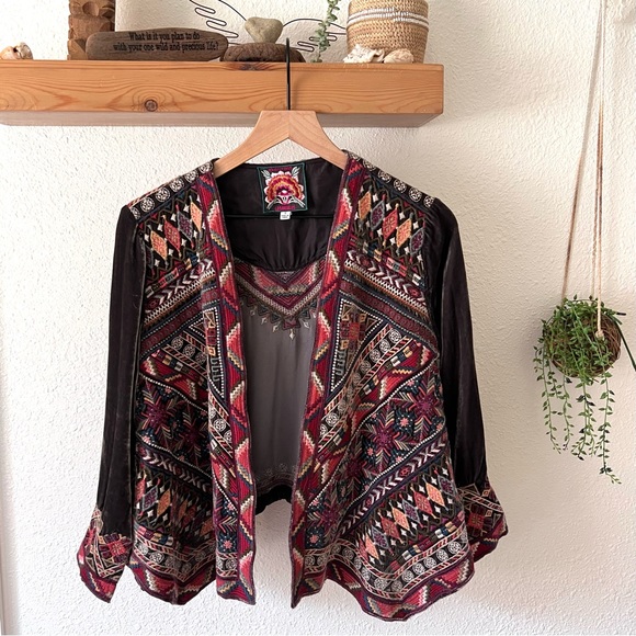 Johnny Was | Jackets & Coats | Johnny Was Embroidered Velvet Jacket ...